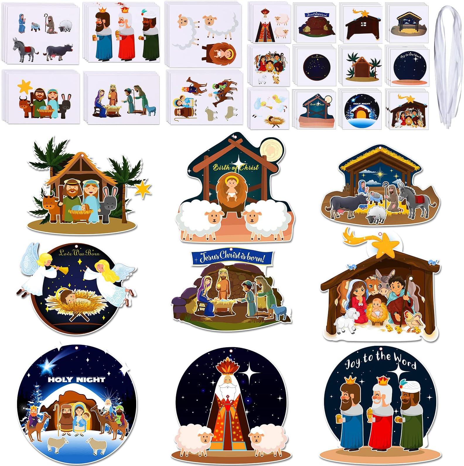 Amazon.com: Nativity Stickers Make a Nativity Scene Sticker Door Nob ...