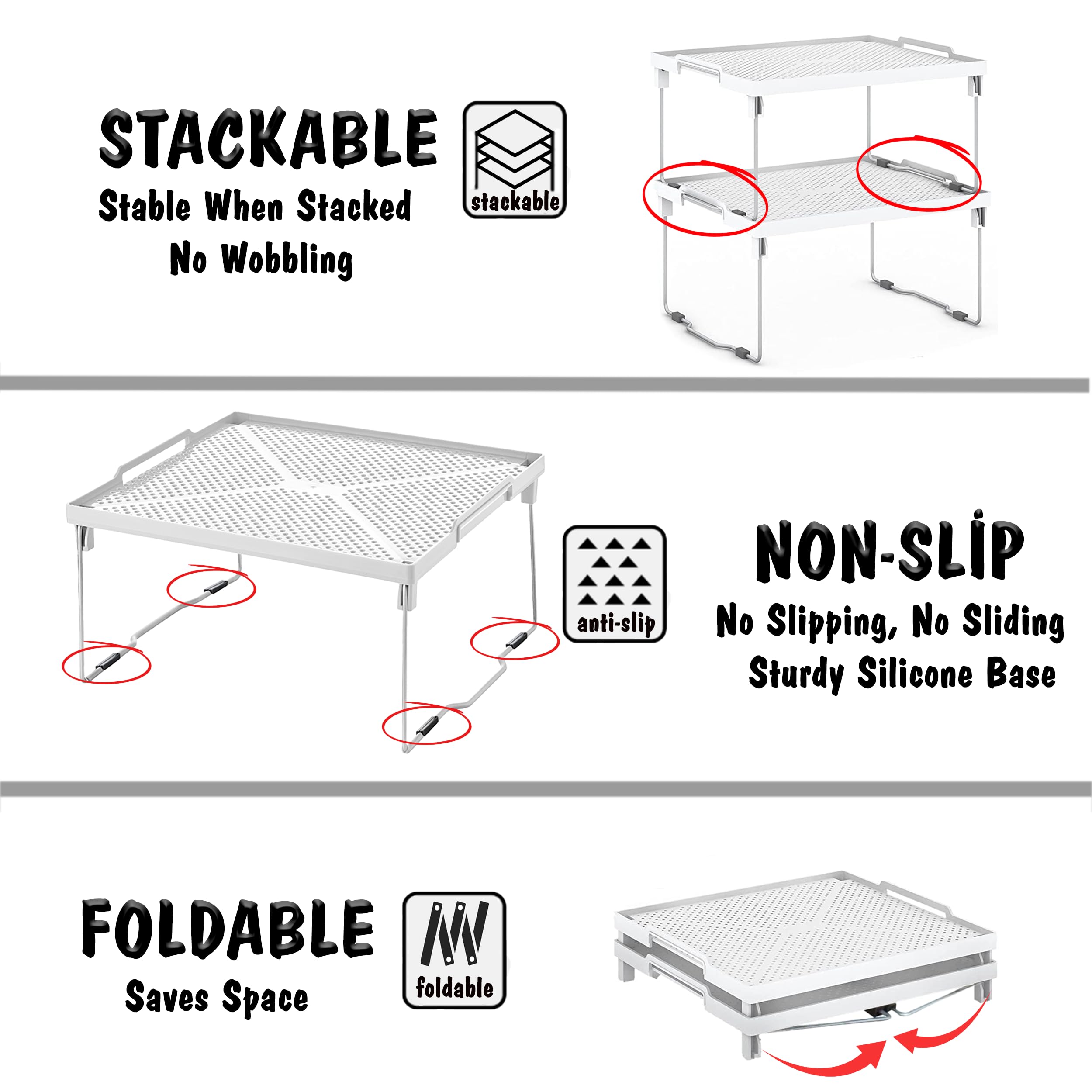 Snapklik.com : Ums Kitchen Shelves Cabinet Organizer, Stackable Freezer ...