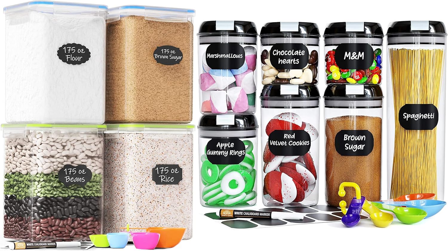 Amazon.com: Chef's Path Set of 11 Airtight Food Storage Containers ...