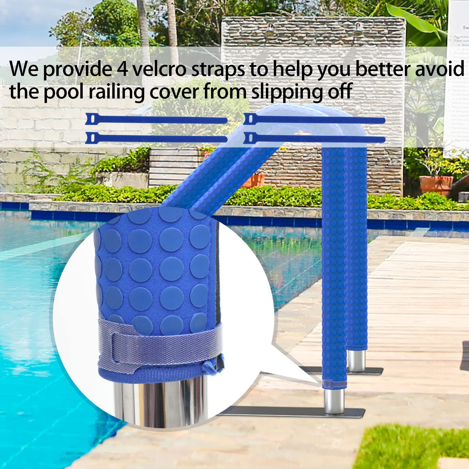 Snapklik.com : Raycity Non-Slip Pool Handrail Covers For Royal Blue ...