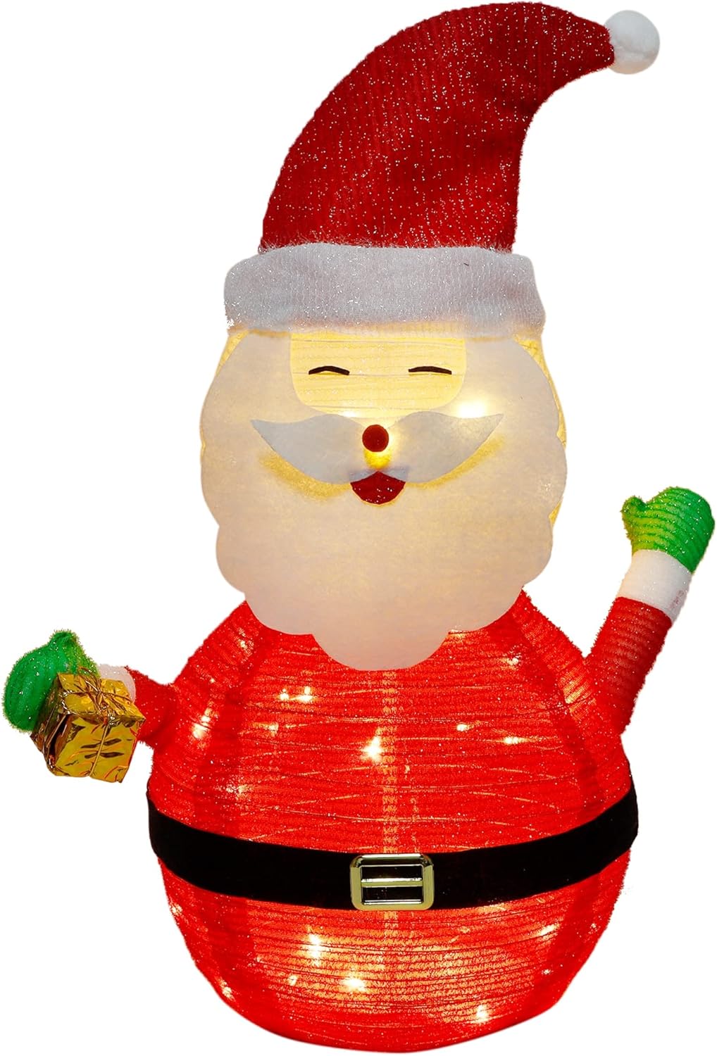 Buy yofit Lighted Christmas Santa Claus with 40 LED Lights, 28 Inch ...