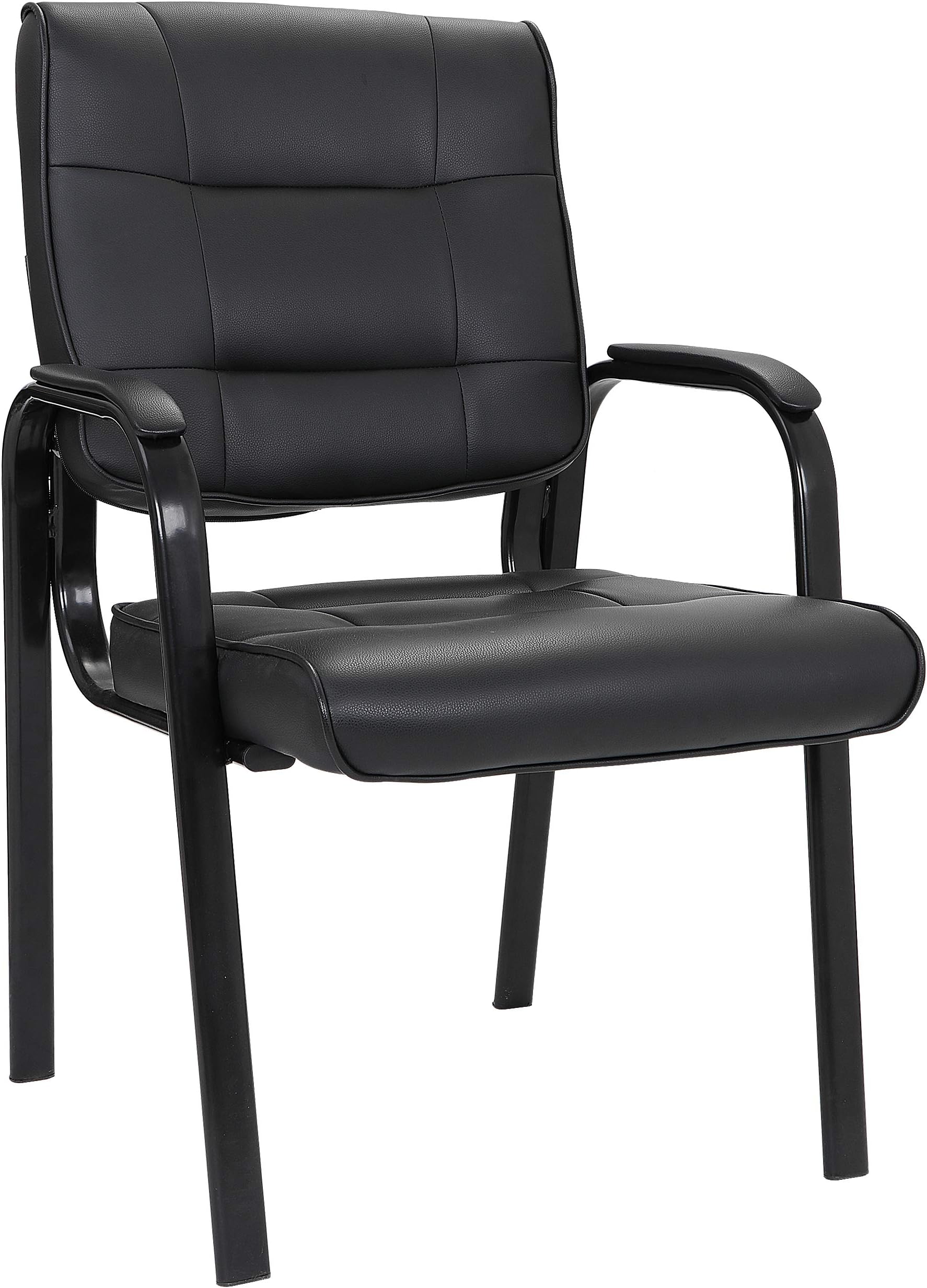 Amazon.com: JupiterForce Leather Guest Chair with Padded Arms Rest ...