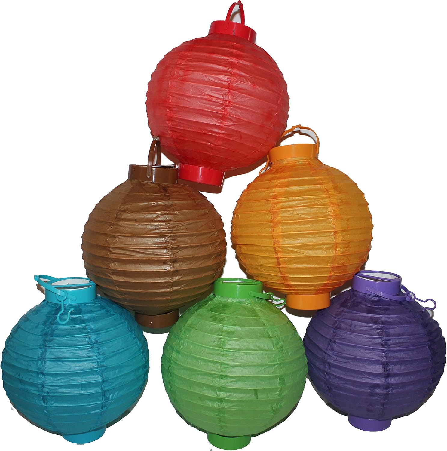 6 Battery-operated, Assorted Color Chinese/japanese Paper Lanterns 8 ...