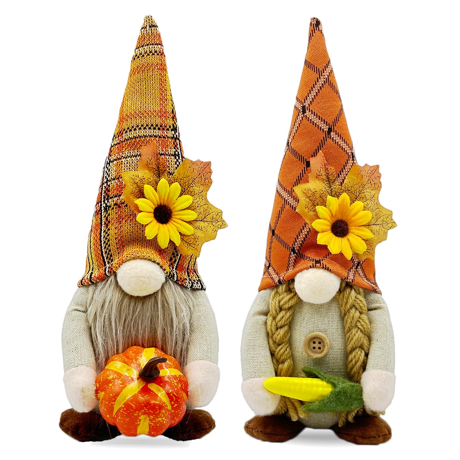 Amazon.com: LeafWhis 2pcs Thanksgiving Decorations Thanksgiving Gnomes ...