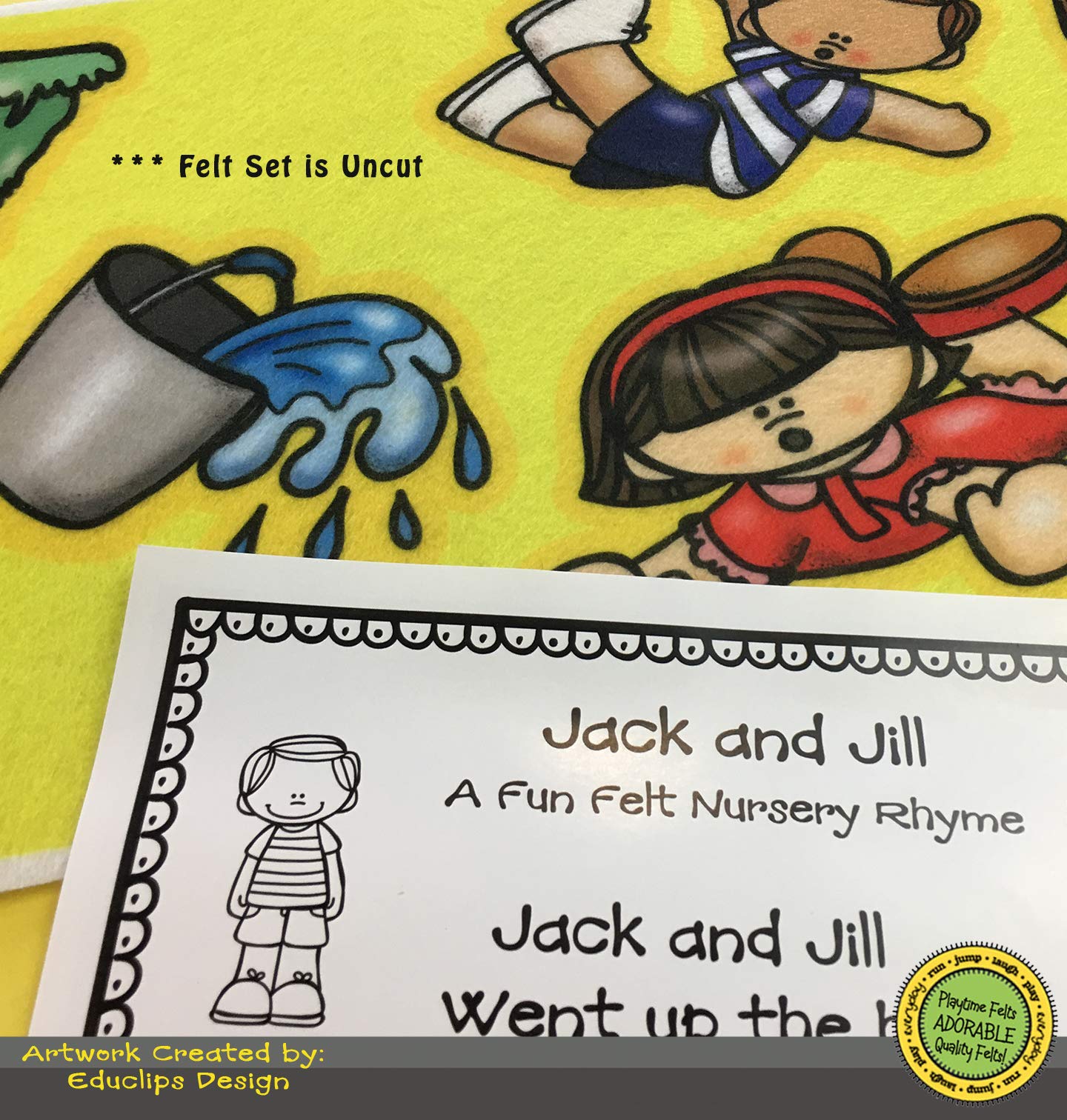 Jack and Jill Nursery Rhyme Felt Figures | 8 Adorable Felt Board Pieces ...