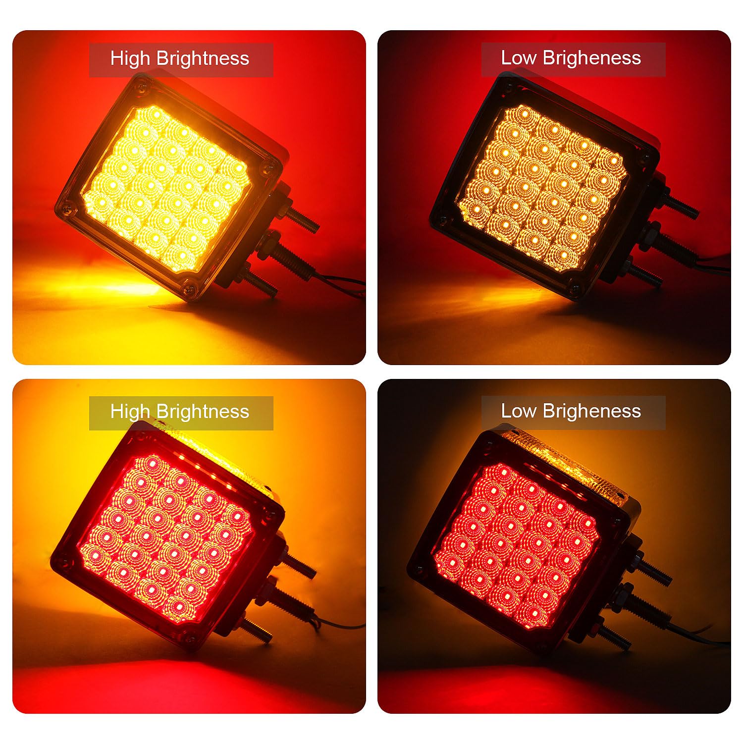Snapklik.com : Double Face LED Turn Signal Lights, Square Dual Face Led ...