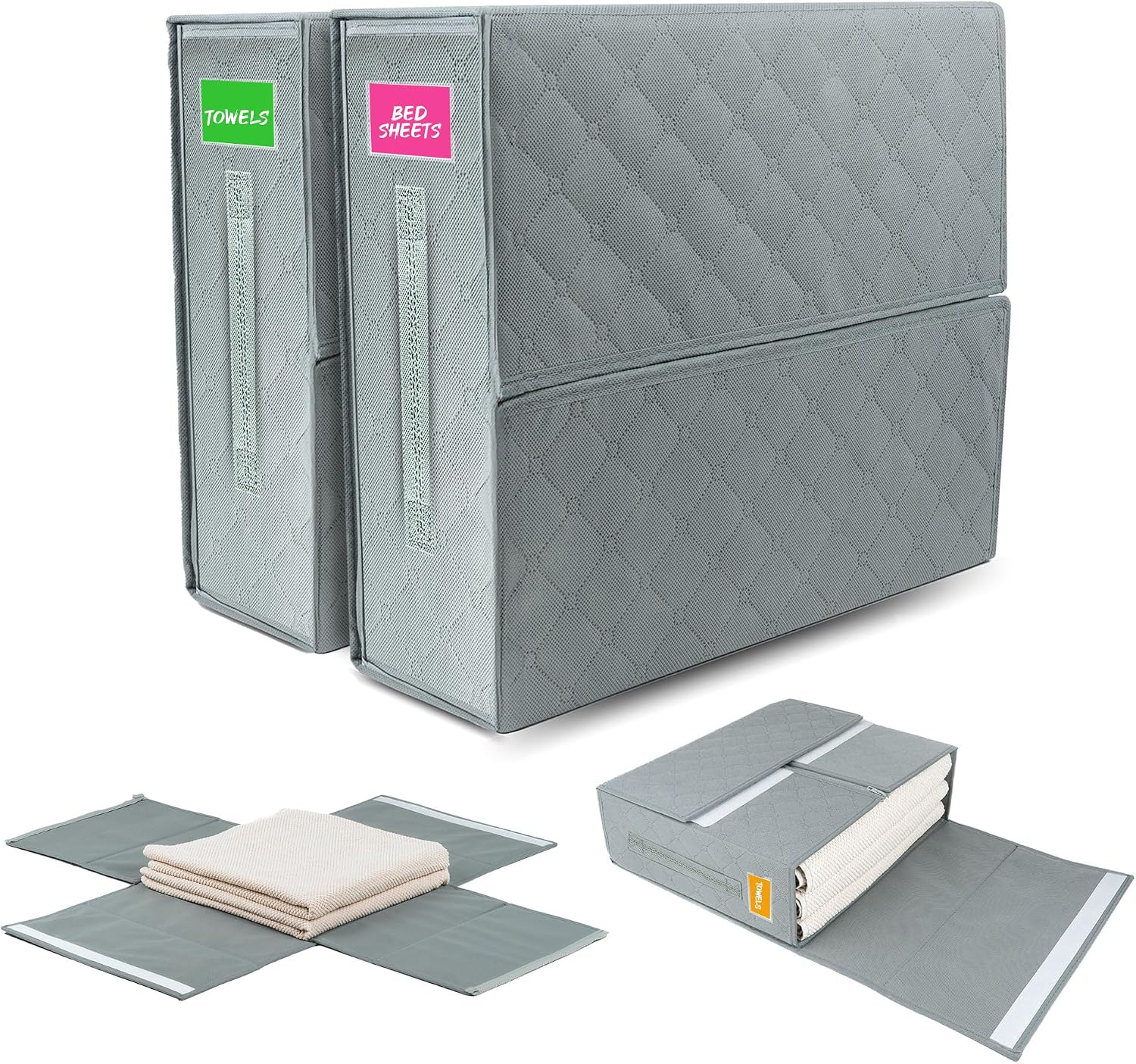 Amazon.com: FOX DEALS Bed Sheet Organizers and Storage - 2 Pack ...