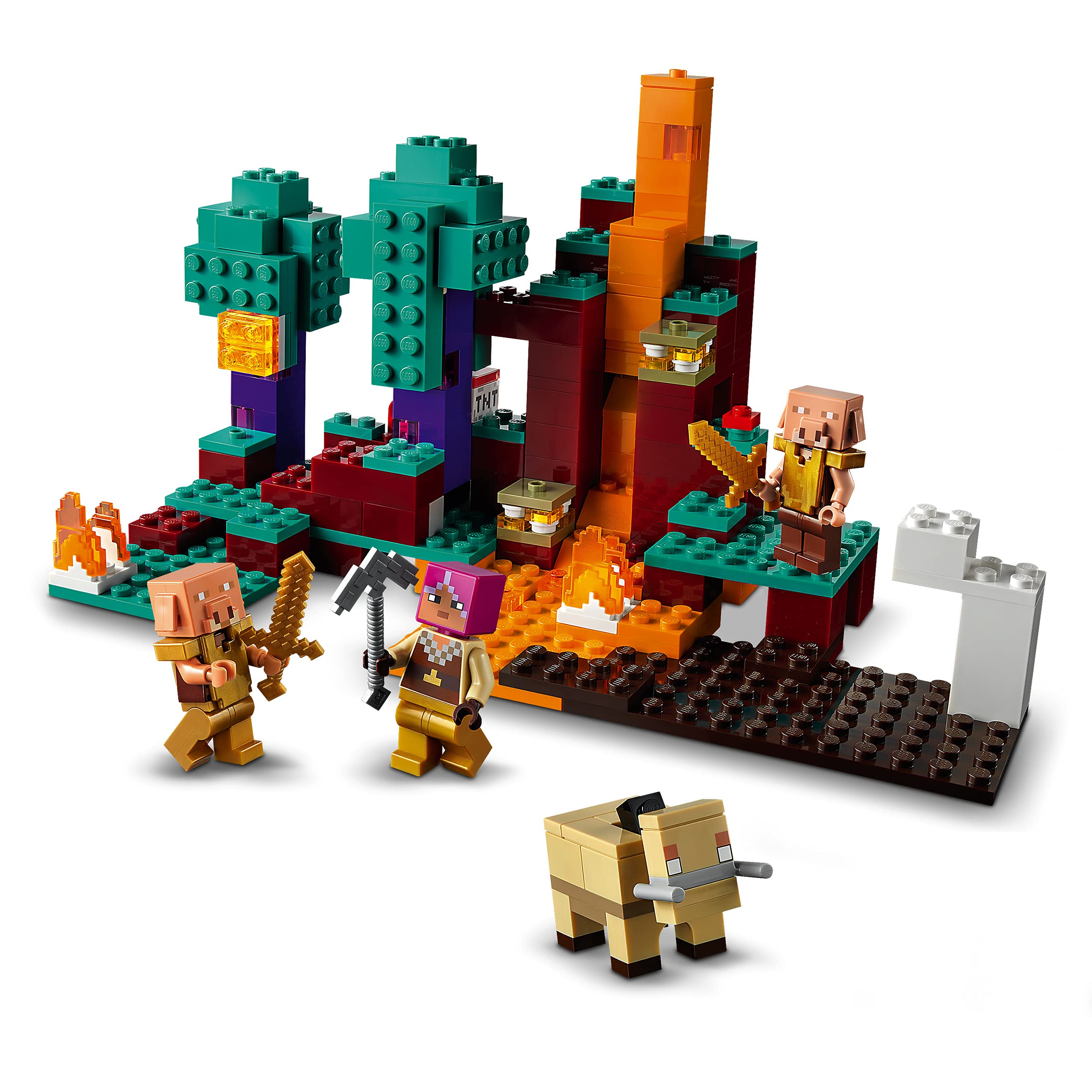 LEGO 21168 Minecraft The Warped Forest Nether Set with Huntress, Piglin ...