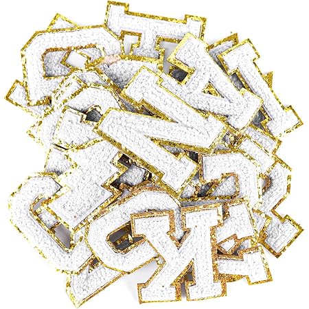 Amazon.com: Jongdari Chenille Letter Patches Self Adhesive Letters ...
