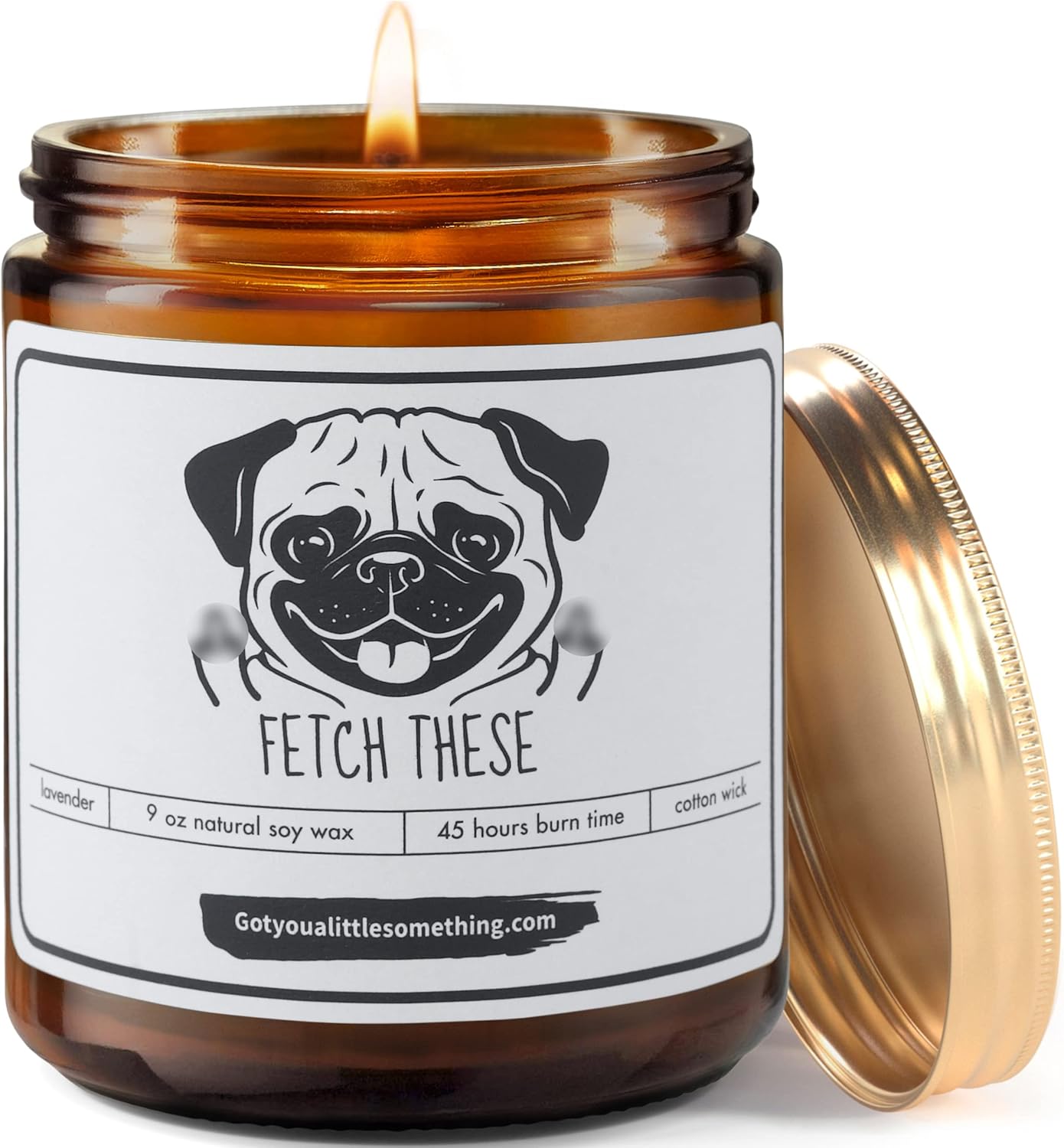 Amazon.com: Pug Gifts for Pug Lovers - Natural Soy Candle (9oz) - Funny ...