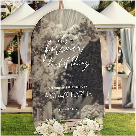 Amazon.com: Customized Silver Mirror Wedding Welcome Sign - Custom ...