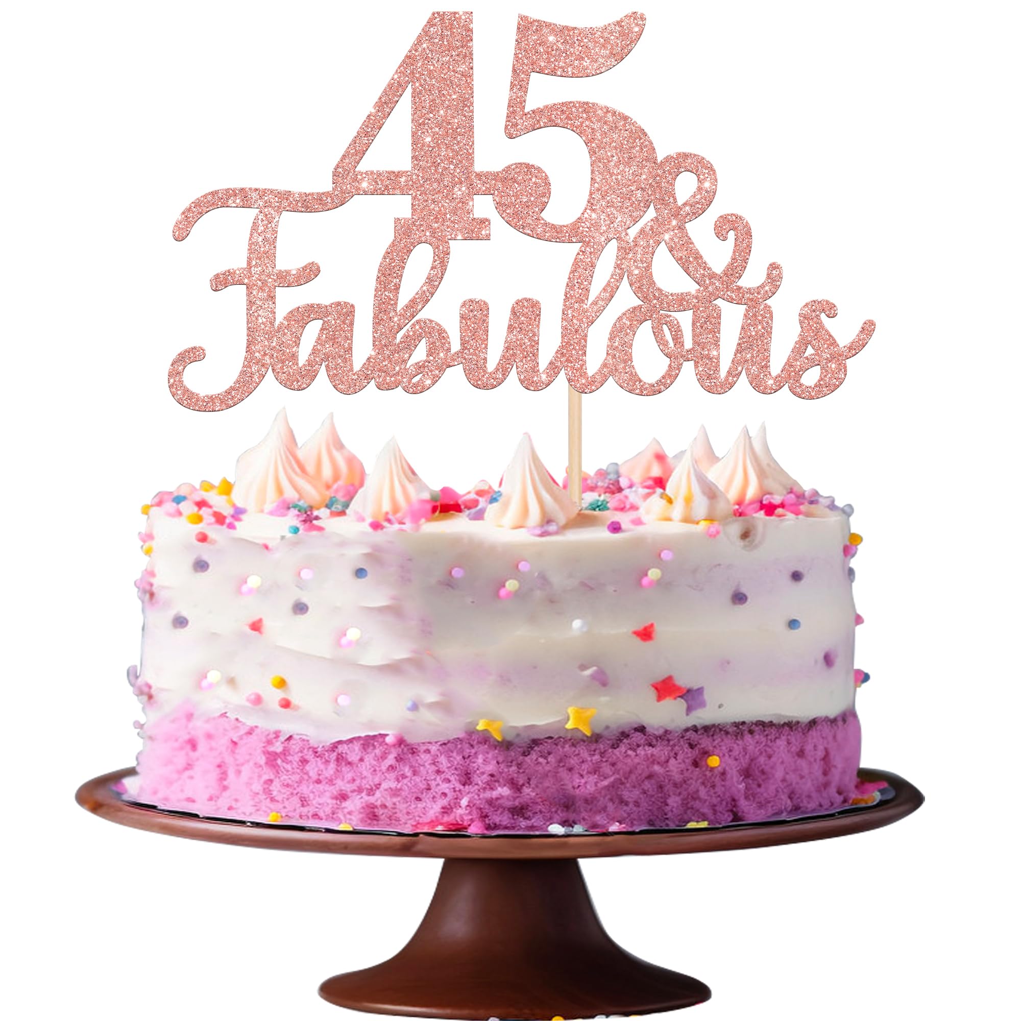 Snapklik.com : 1 PCS 45 & Fabulous Cake Topper Glitter Forty Five And ...