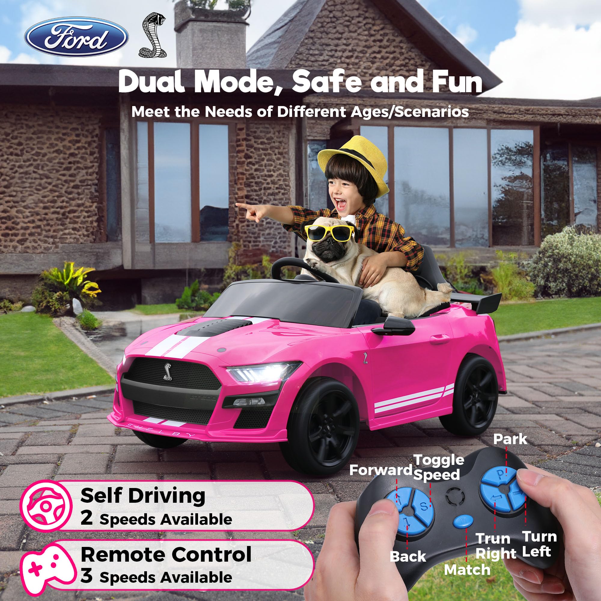 Shelby Ride-on Toy Licensed Shelby Kids Electric Car - 12V Ride-On Toy ...