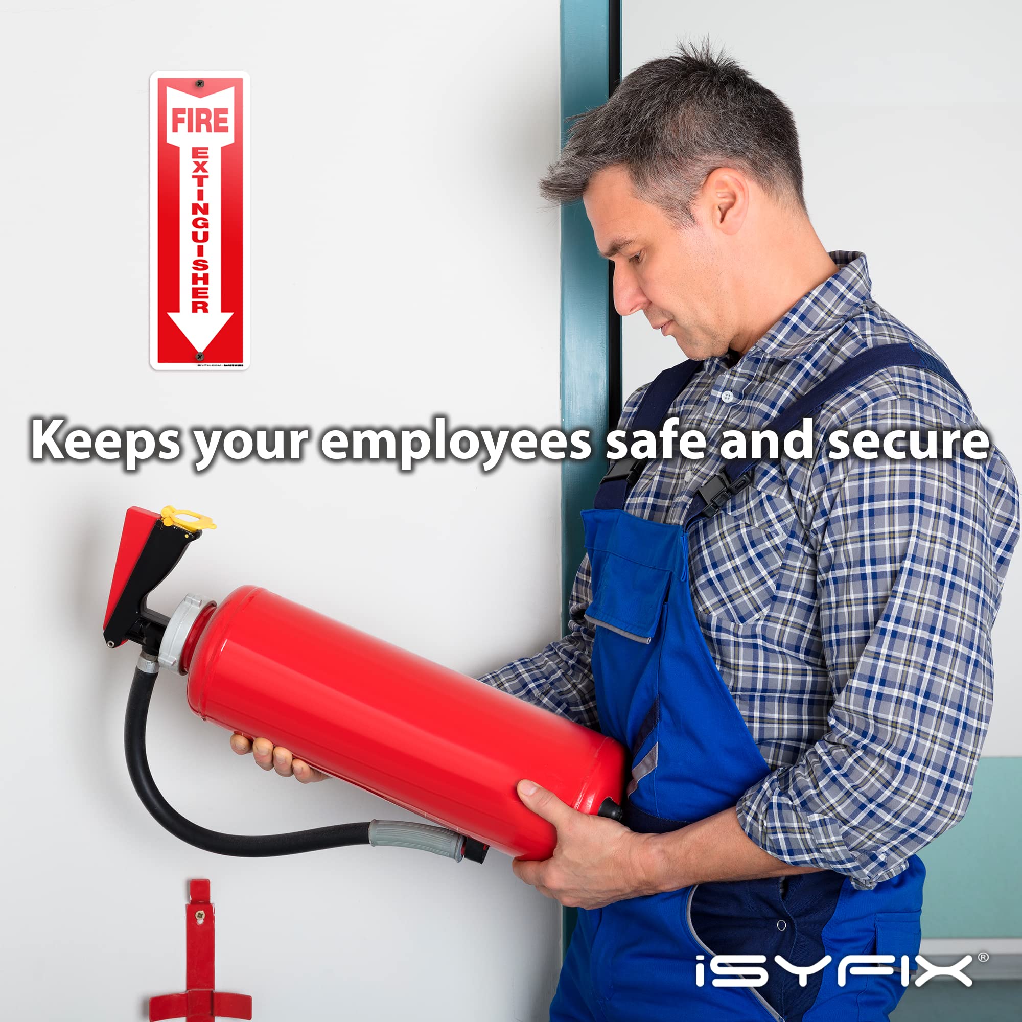 Snapklik.com : iSYFIX Fire Extinguisher Aluminum Signs 10 Pack 4x12 ...