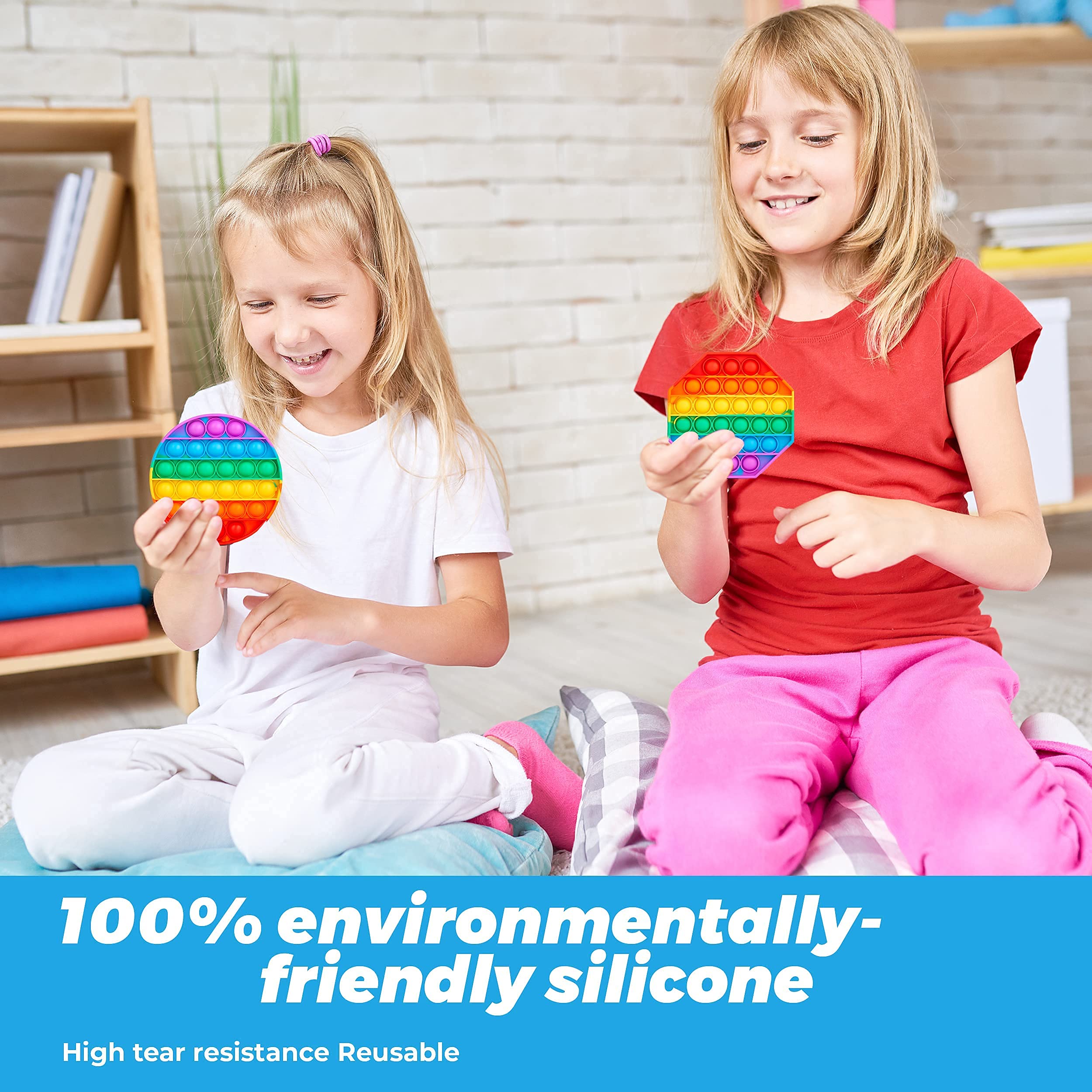 ZALIK (4 Pack) Pop It Fidget Toys Pop Its Fidgets, Fidget Toy Pack ...