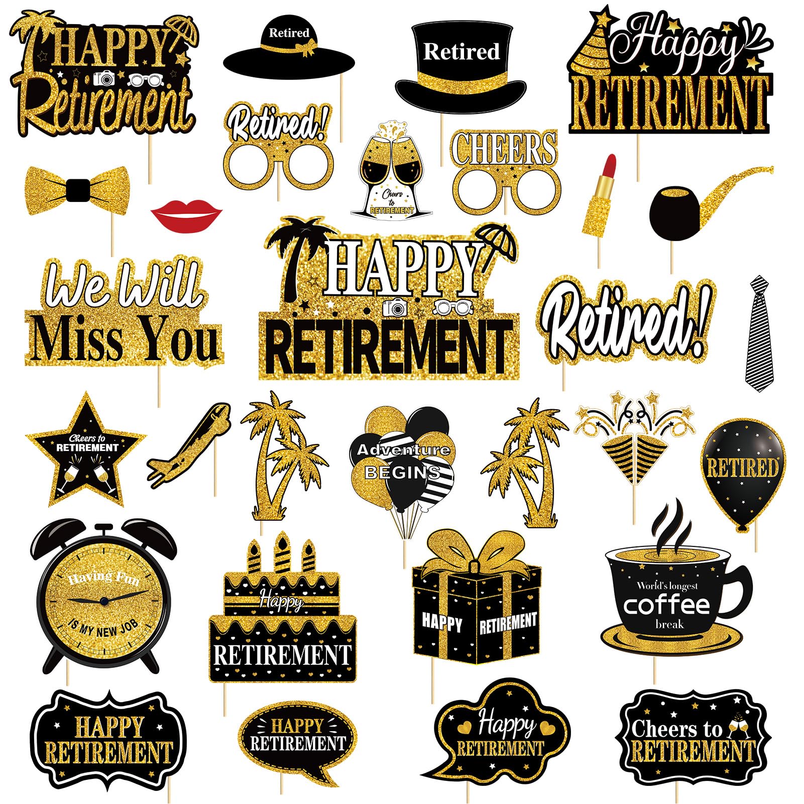 Amazon.com: Kuxriox 30Pcs Happy Retirement Party Decorations for Men ...