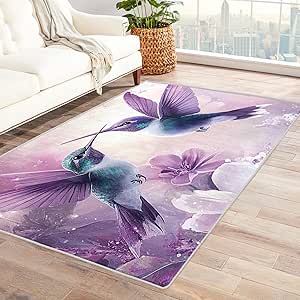 Amazon.com: Zvynqour Hummingbird Throw Rugs for Entryway 2x3 - Bird ...