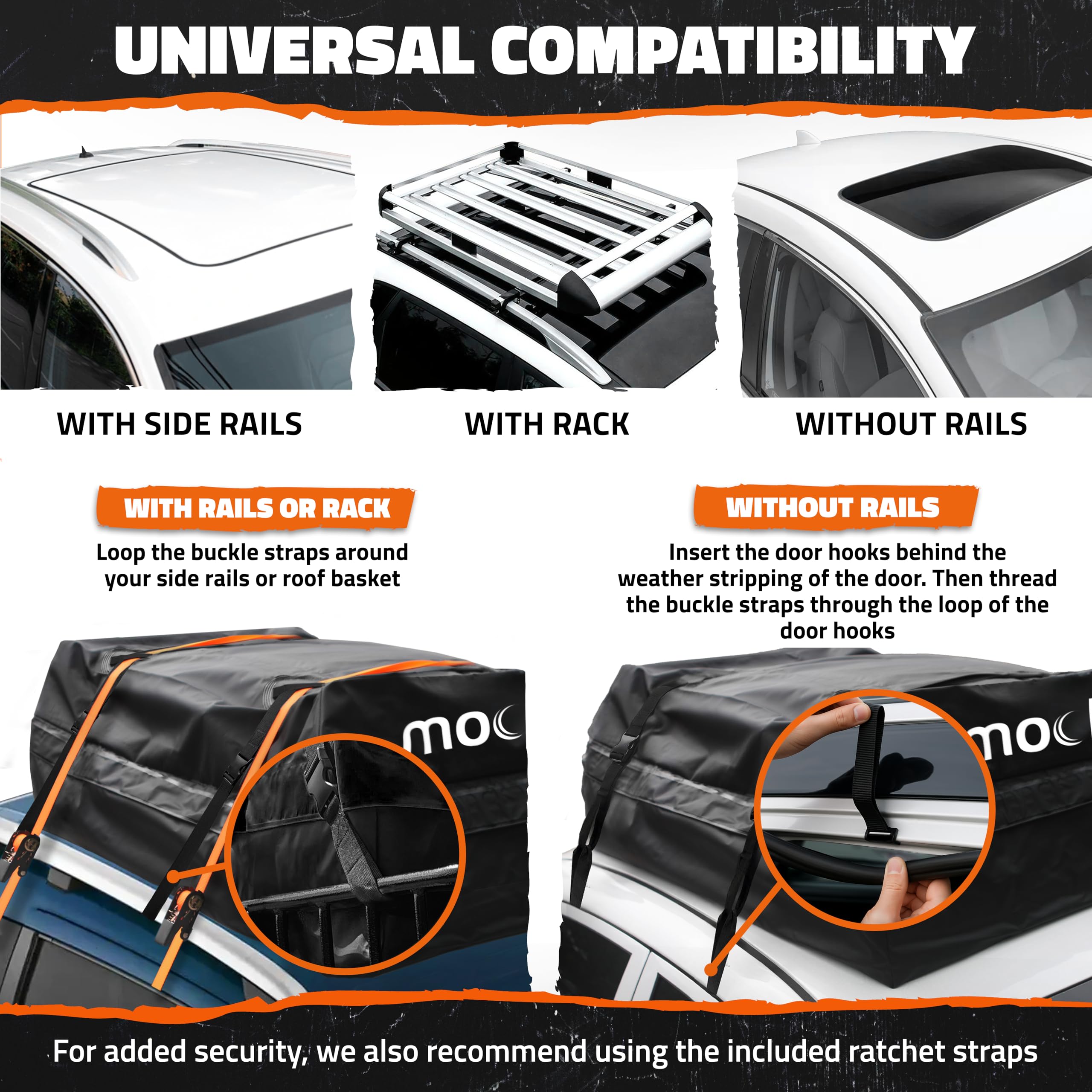 Snapklik.com : 16 Cu Ft No Rack Rooftop Cargo Carrier Bag 45"x34"x18 ...