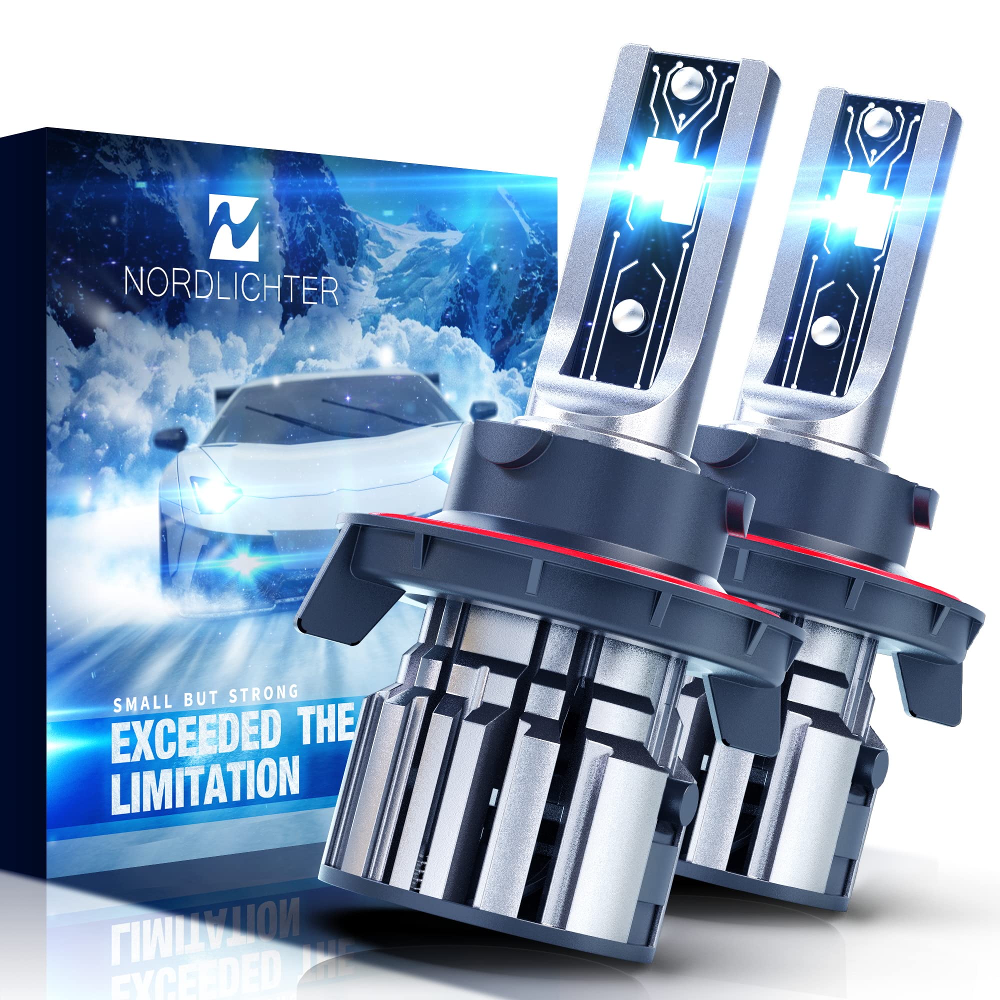 H13 Fog Light Bulbs, 9008 H13 LED Bulbs 16000LM 70W 6500K Xenon White ...