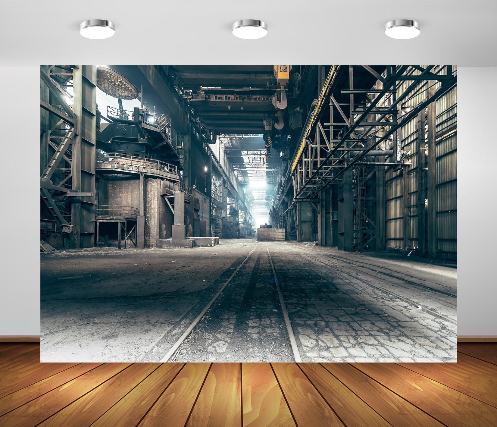 Amazon.com : BELECO 5x3ft Fabric Abandoned Factory Backdrop Old Grungy ...