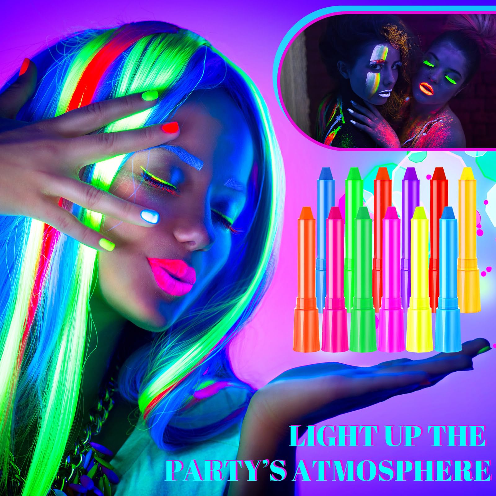 Snapklik.com : Handepo 24 Pcs Glow In The Black Light Face Paint ...