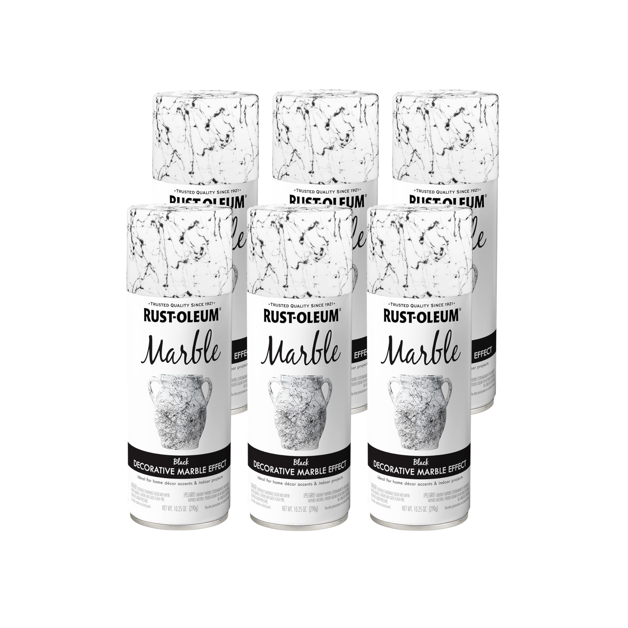 Rust-Oleum 372487 Specialty Marble Spray Paint, 10.25 oz, White, 6 Pack ...