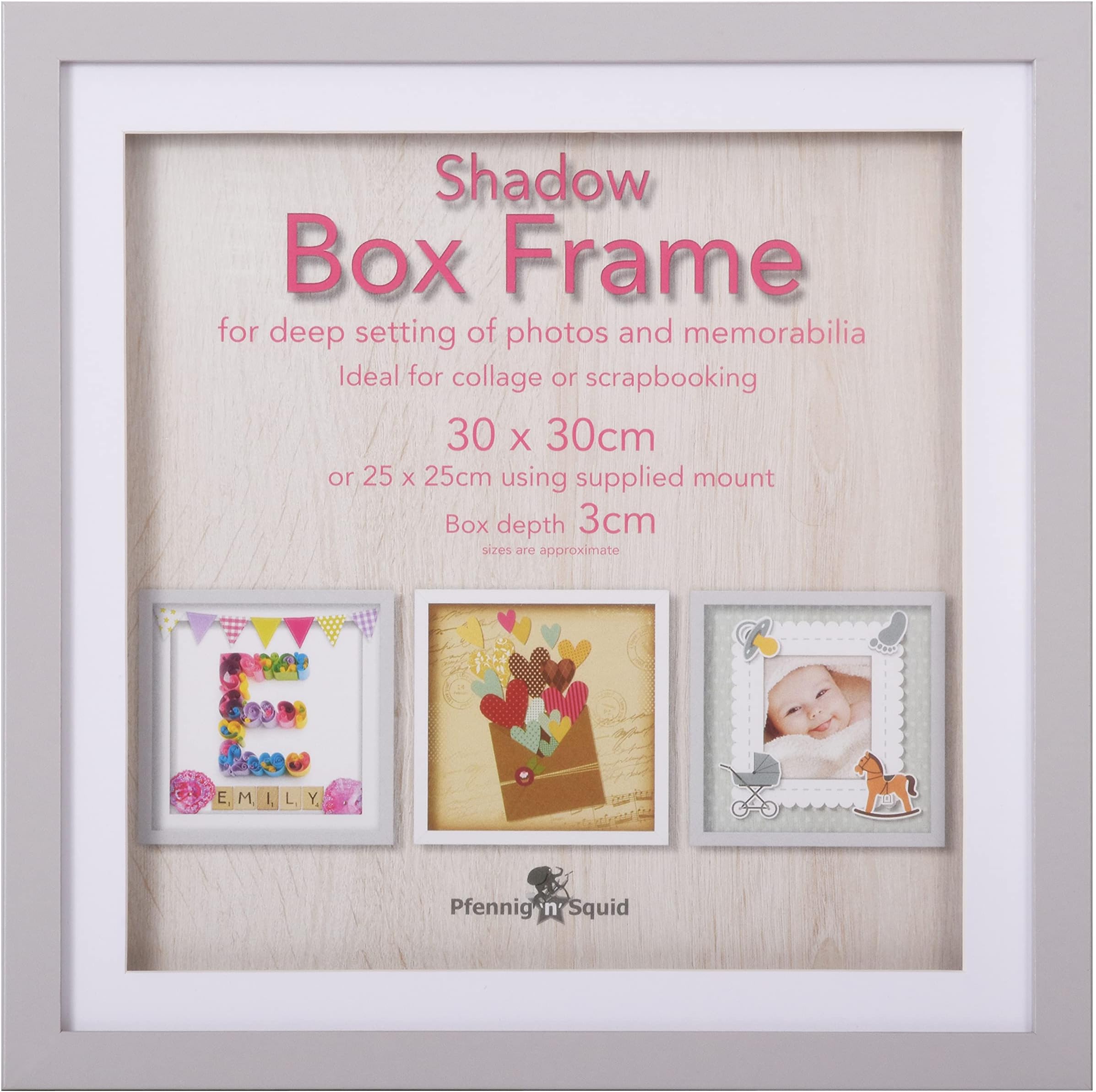 Pfennig N Squid Ltd Black Grey or White Shadow Box Frame Deep 3D Box ...