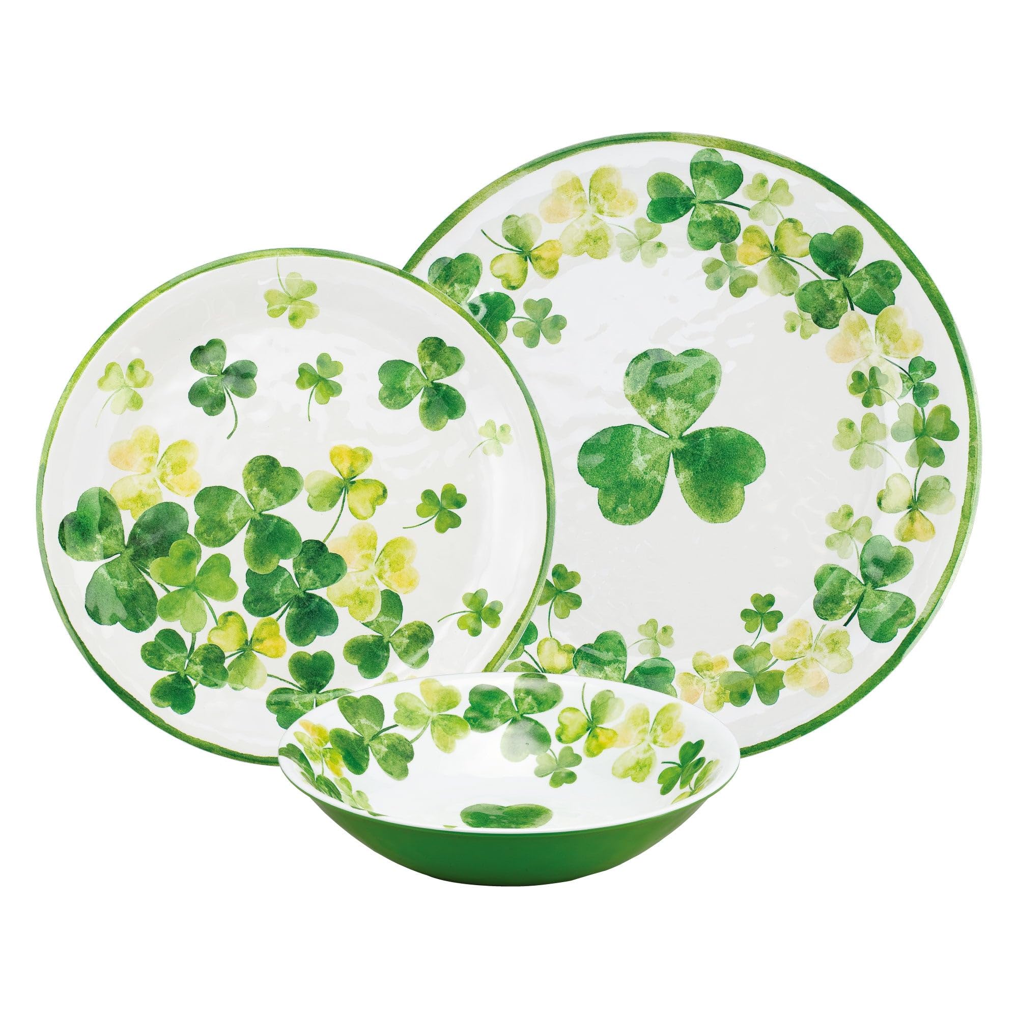 Snapklik.com : UPware 12 Piece Shamrocks Melamine Dinnerware Sets