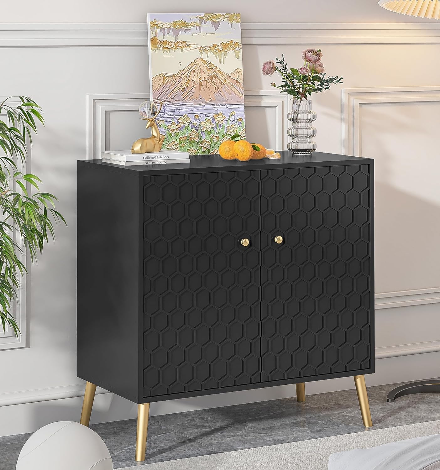 Amazon.com: Oubayajia Modern Buffet Sideboard Storage Cabinet with ...