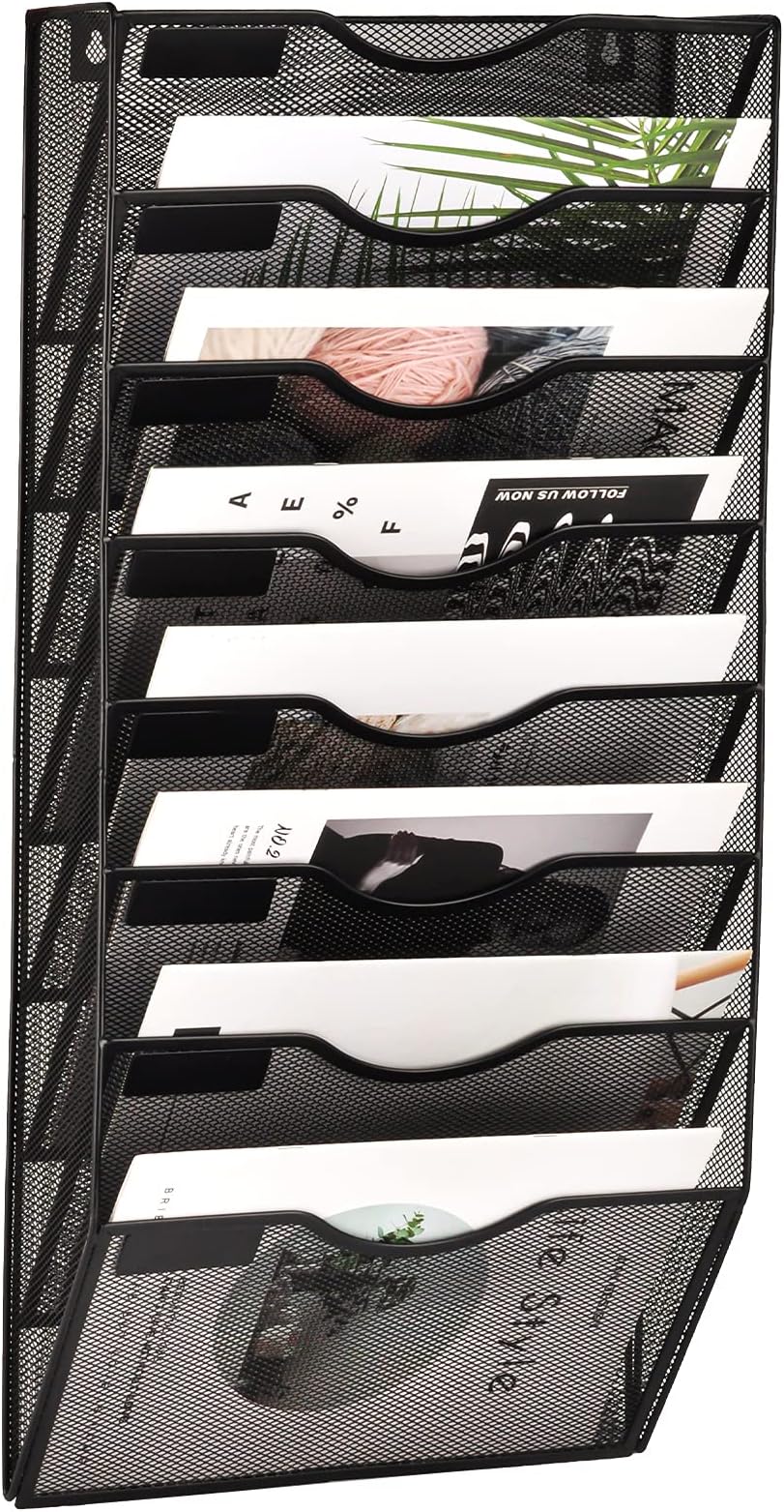 Amazon.com : PAG 6 Pockets Wall File Holder Office Hanging File ...