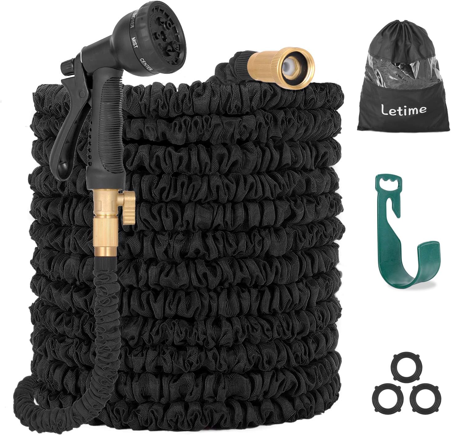 Amazon.com : LETIME 50ft Expandable Water Hose Set Retractable Garden ...