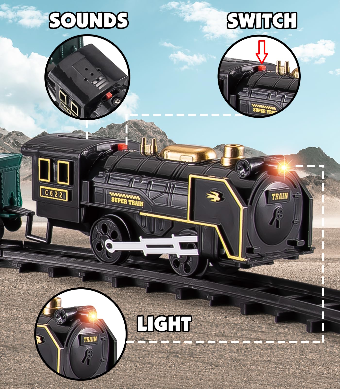 Electric Toy Train Safari Animals Toy Train Set - Electric Locomotive ...