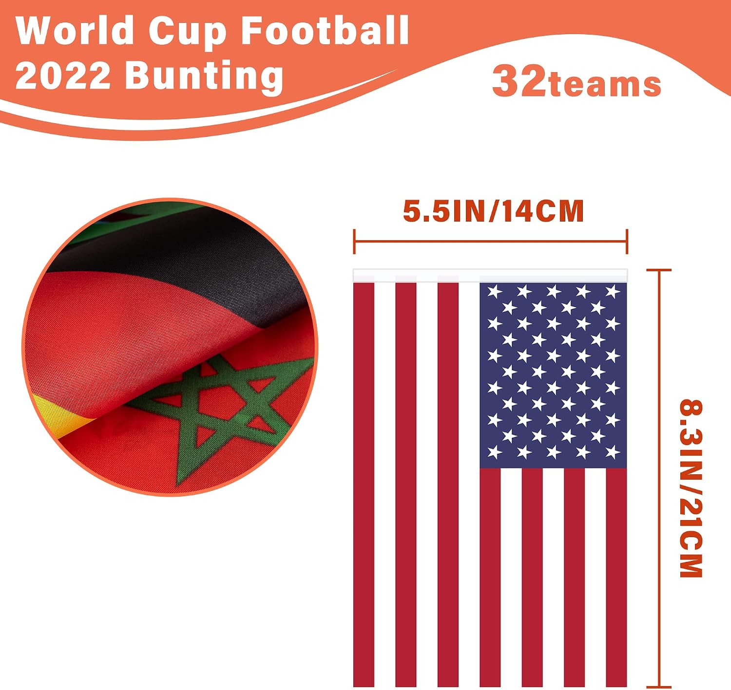 Buy XIFAN 2022 World Cup String Flags Bunting, 32 Teams Countries Flag ...