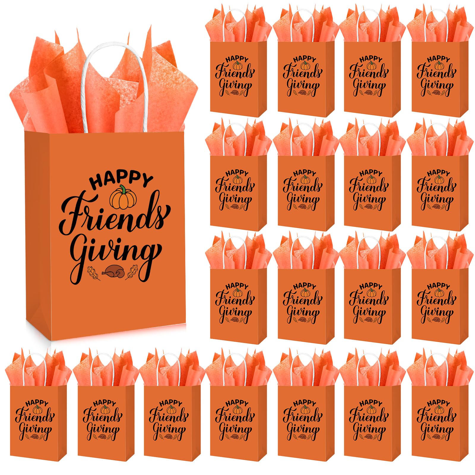 Amazon.com: Cholemy 25 Sets Thanksgiving Gift Bags Friendsgiving Party ...