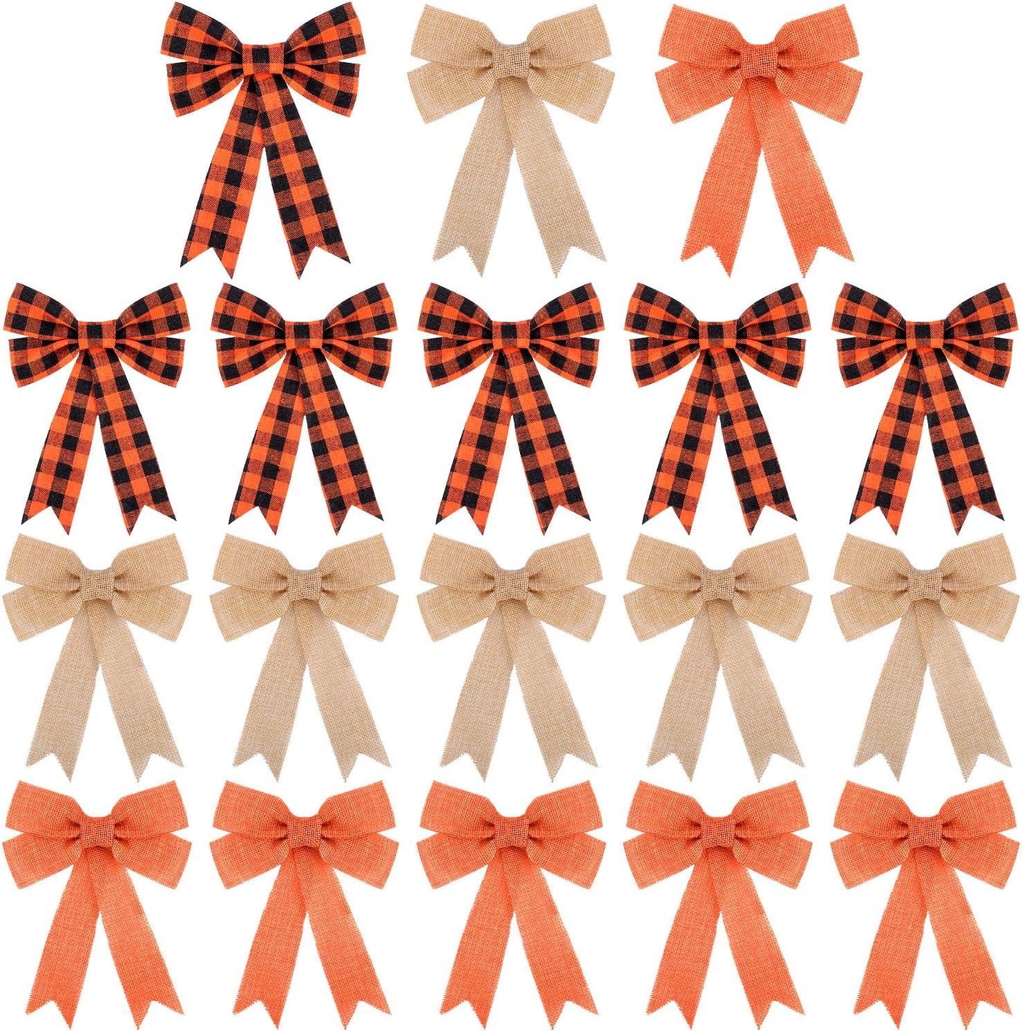 Amazon.com: WILLBOND 18 Pieces Thanksgiving Plaid Bows for Wreath ...