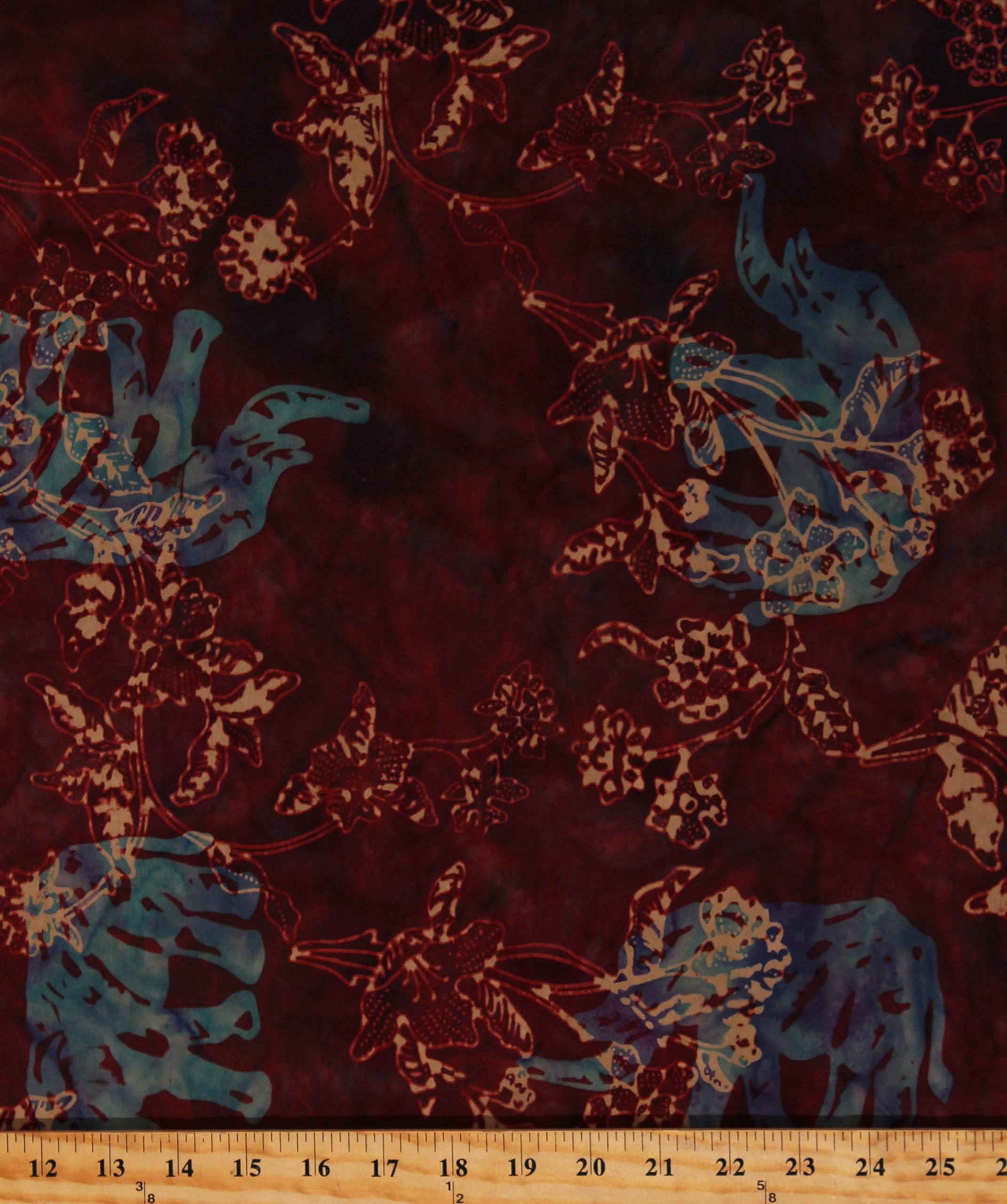 Amazon.com: Northcott Banyan Batiks African Violets Elephant Wine ...
