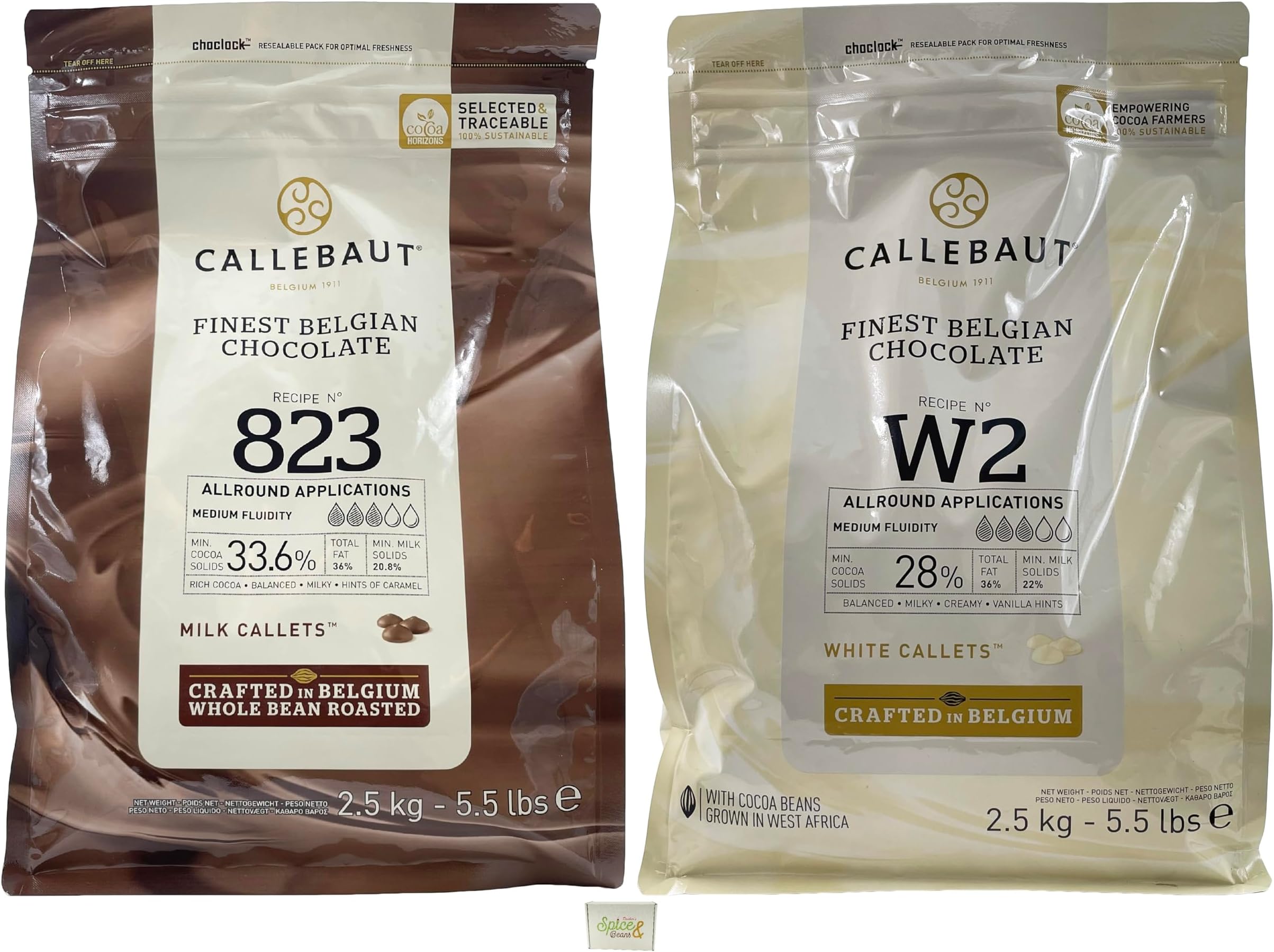 Amazon.com : Callebaut Belgian Chocoalte Callets | 2 Pack of 5.51 Bags ...