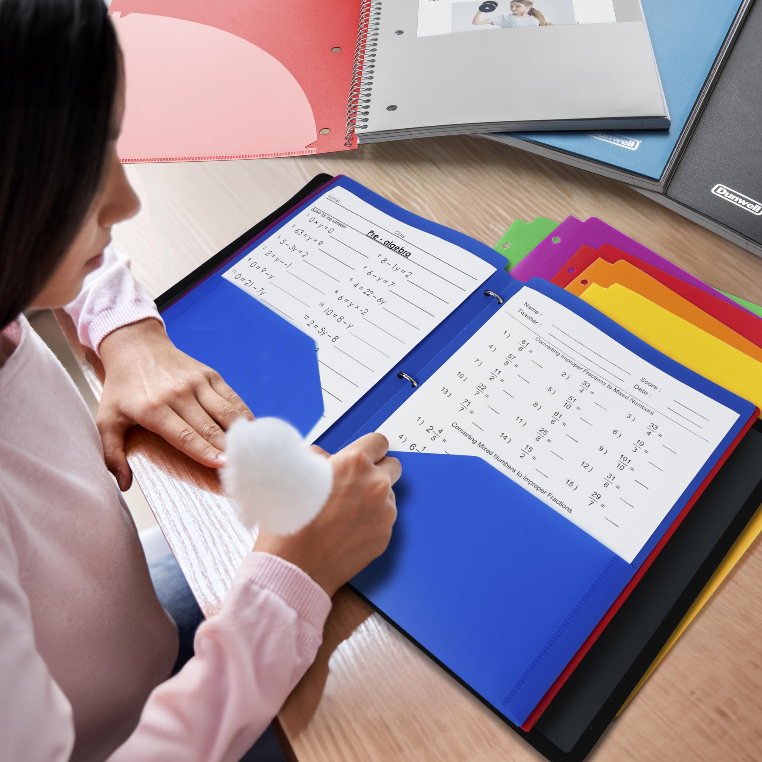 Snapklik.com : Dunwell Plastic 2-Pocket Folders For 3-Ring Binders