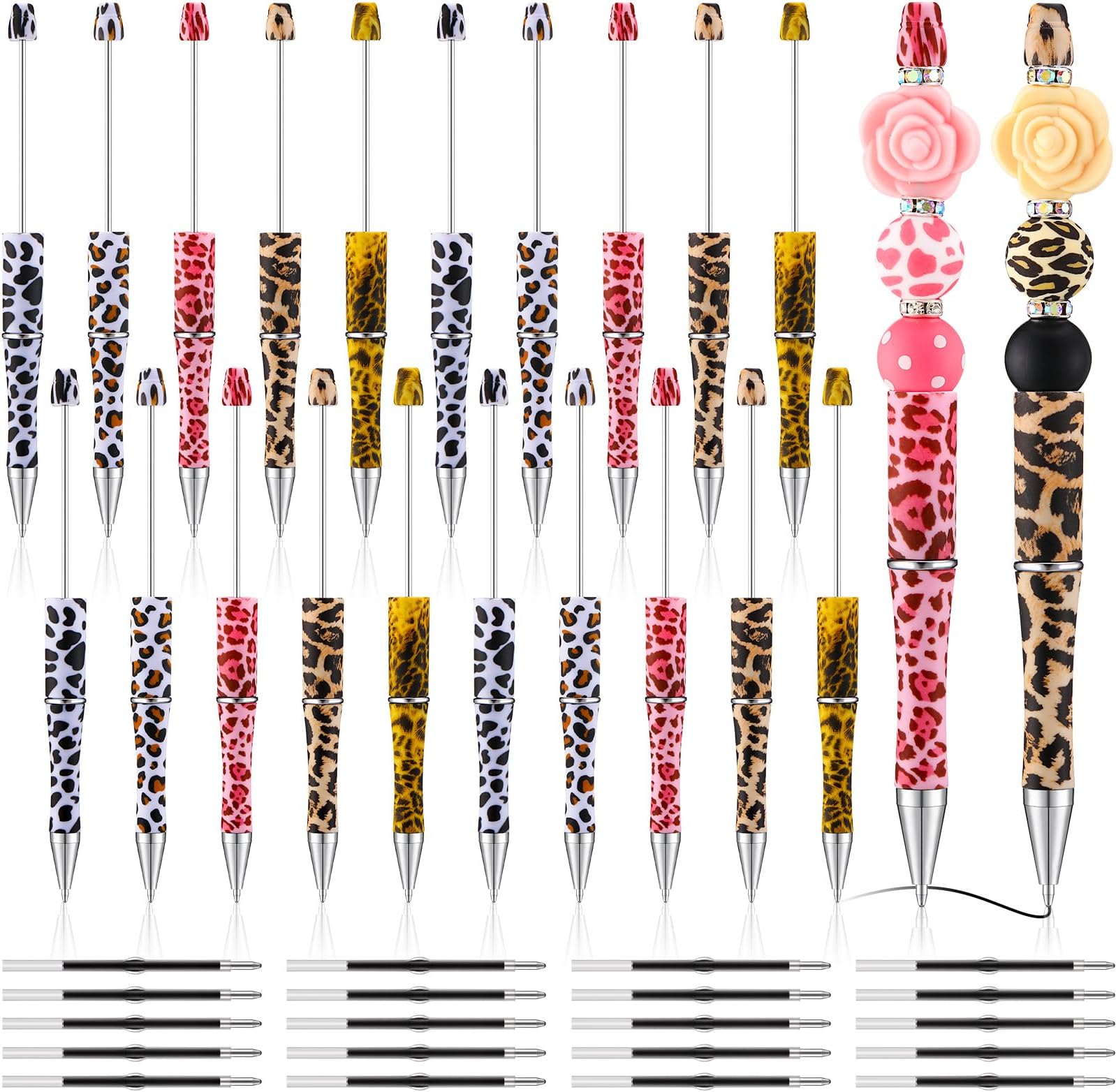 Amazon.com : Ctosree 20 Pcs Beadable Pens Bulk DIY Bead Pens Animal ...