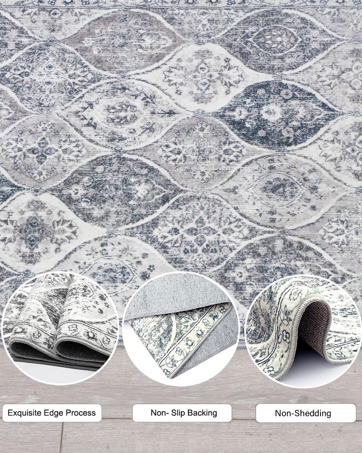 Washable Kitchen Rug Hallway Runner : 2'6"x8' Stain Resistant Runner ...