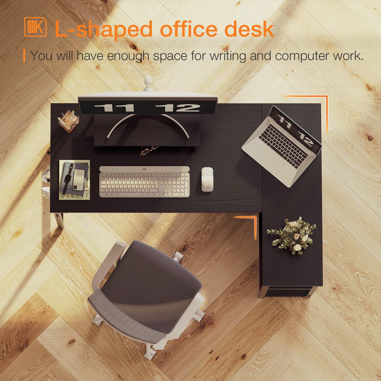 Snapklik.com : KKL 51 Inch L Shaped Computer Desk