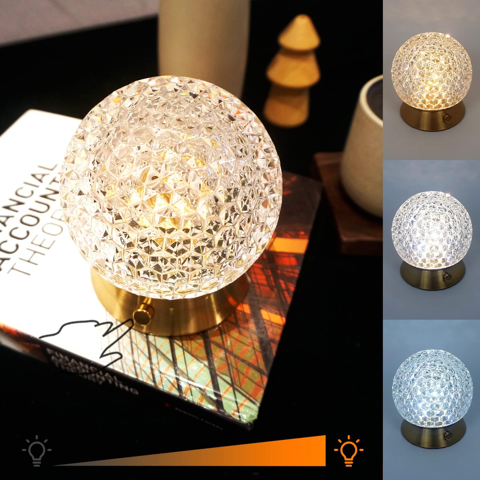 Amingulry Cordless Table Lamp, Rechargeable Battery Operated Lamp, 3 ...