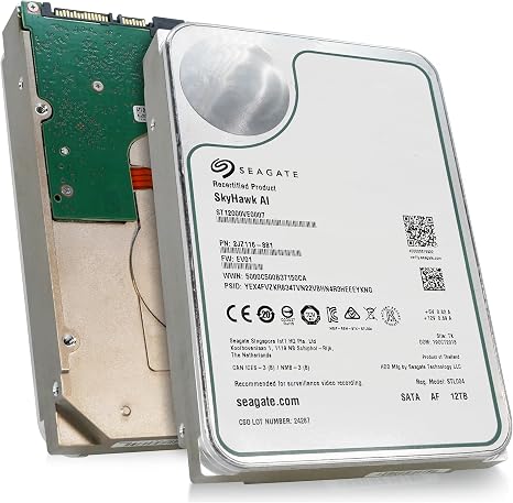 Amazon.com: Seagate Skyhawk AI 12tb HDD 3.5 Inch SATA 6Gb/s 7200PRM ...