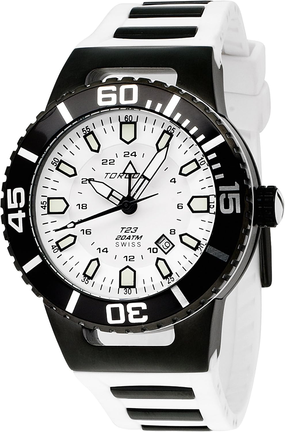 Torgoen Swiss Men's T23304 T23 White 200 ATM GMT Dive Watch : Amazon.ca ...
