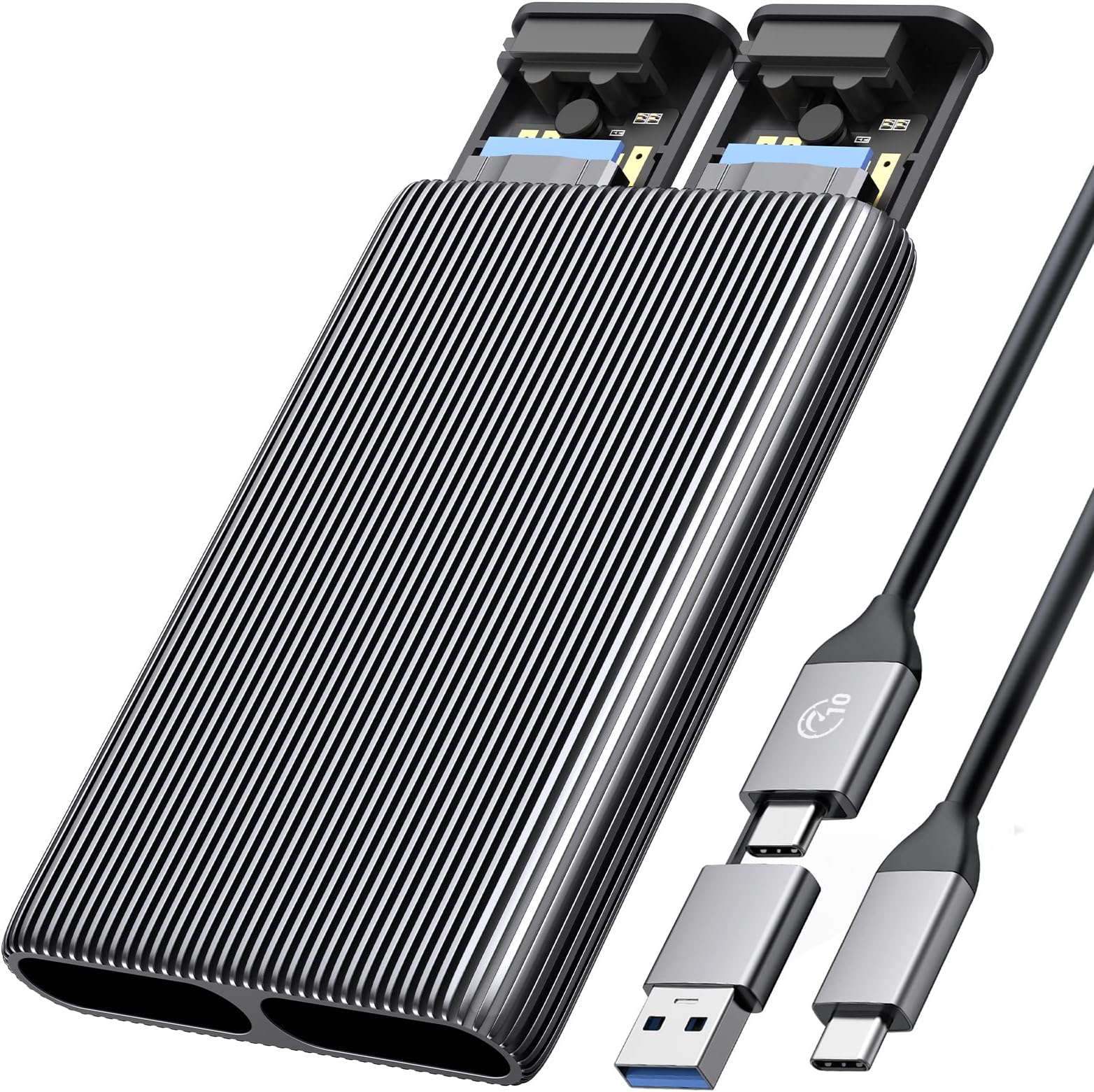 Amazon.com: ORICO Dual M.2 NVMe SSD Aluminum USB3.2 Gen2 10Gbps, M.2 ...