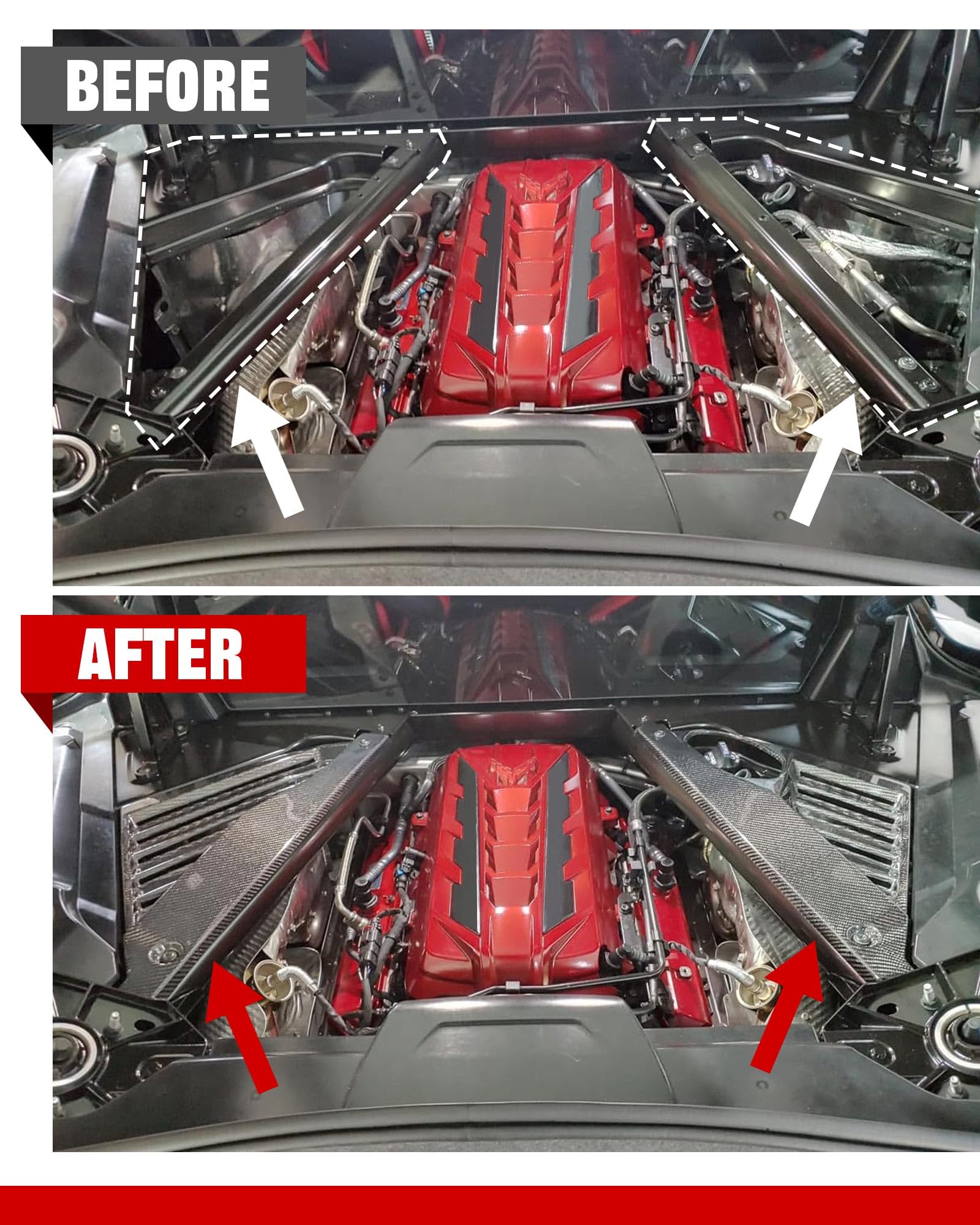 Snapklik.com : Etesan Real Carbon Fiber Rear Engine Bay Panel Cover ...