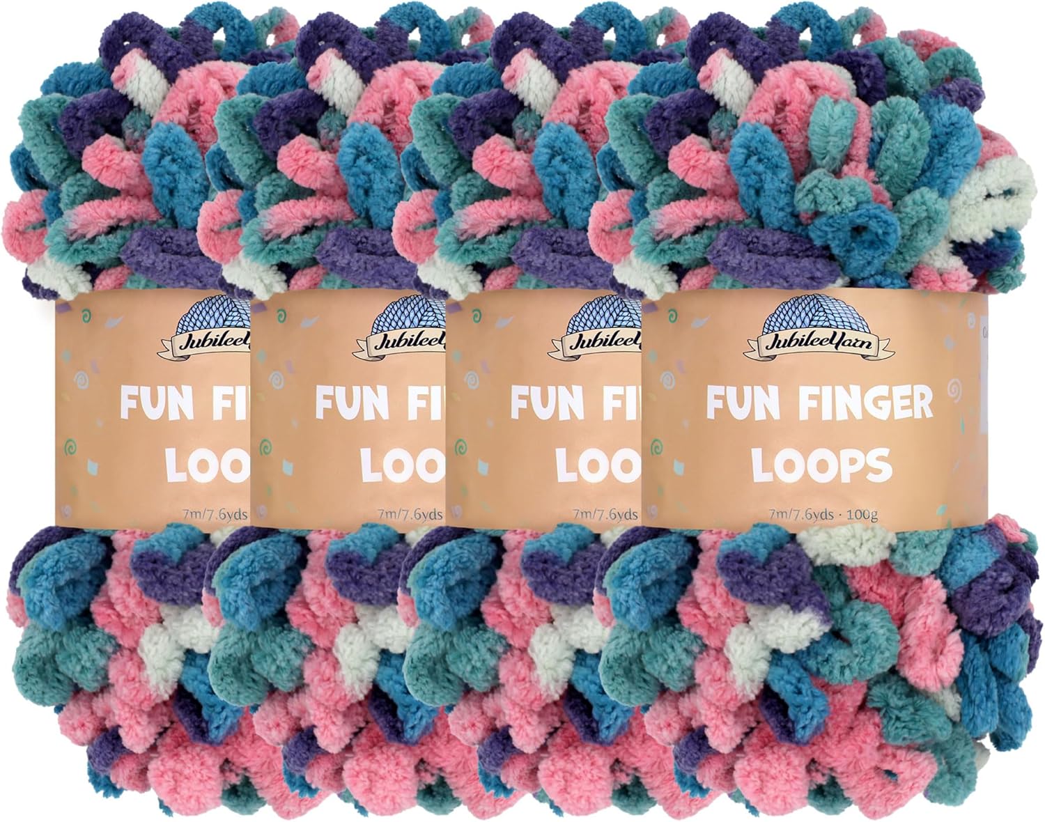 Amazon.com: JubileeYarn Fun Finger Loops Yarn - 100g/Skein Jumbo ...