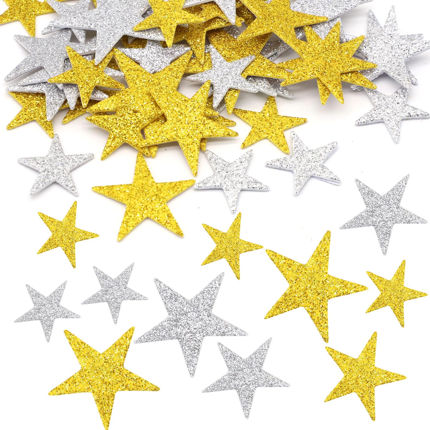 Amazon.com: Dohia Glitter Foam Stickers Self Adhesive Star Stickers ...
