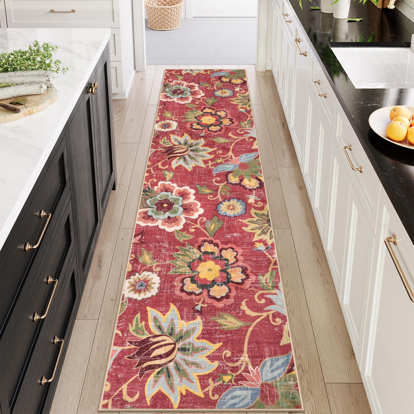 Amazon.com: Beeiva Floral Runners for Hallways, Washable Rugs Runners 2 ...