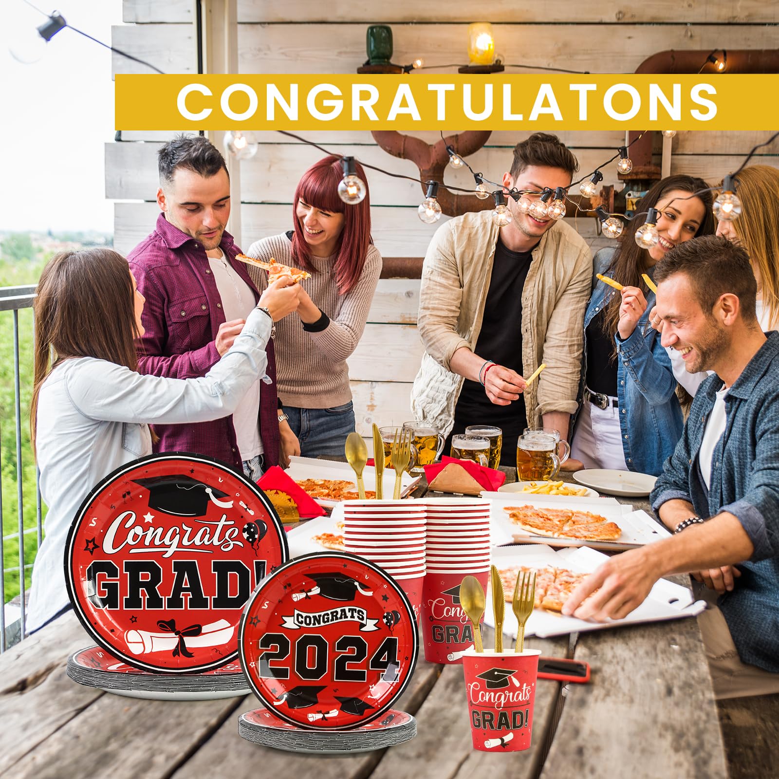 Snapklik.com : BOKFJBP Graduation Party Supplies, Congrats Grad Plates ...
